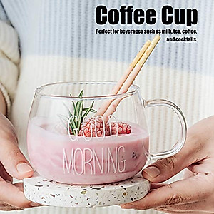 MIGONG Glass Mugs, 3.1X4.3in Borosilicate Glass for Milk Tea Coffee Cocktails and Home Coffee Shop Glass Mugs, with Handle for Homes Coffee Shops Tea Cups