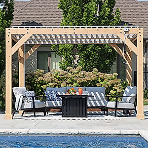 Yardistry 10 x 12 Meridian Wood Room with Louvered Roof