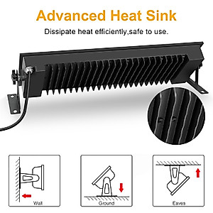 120W LED Shop Light for Garage 1000W Equiv, 10000lm LED Work Light, IP66 Waterproof Outdoor Flood Light Bar with Plug, 5000K Daylight White LED High Bay Light for Workshop Yard Garage Factory