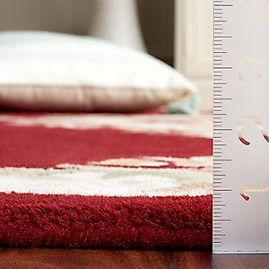 SAFAVIEH Aubusson Collection Area Rug - 3' x 5', Red & Ivory, Handmade Traditional Wool, Ideal for The Living Room, Bedroom, Dining Room (AUB301Q-3)