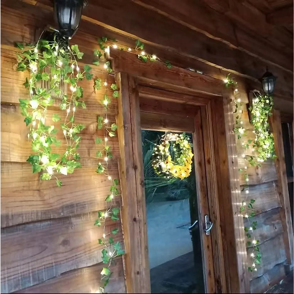 Hoolight Vine String Lights, [1 Pack] Ivy Decor String Lights, Maple Leaf Garland Wreath Hanging lamp with 20 LED, Fairy Night Lights for Home,6.5 FT, Battery Powered, Room, Bedroom, Wall Decoration