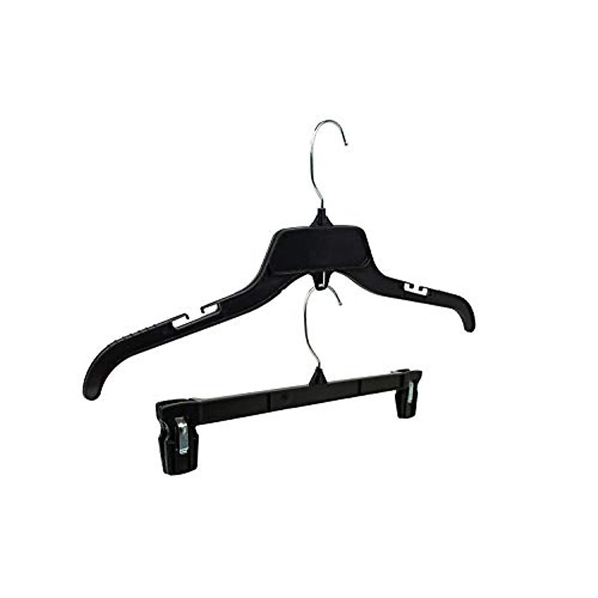 Hangon Combo Set Recycled Plastic Shirt & Pants Hangers, 17 Inch & 12 Inch, Black, 10 Pack