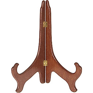 Bard's Hinged Medium Wood Plate Stand, 11" H x 8.75" W x 6.25" D (For 10" - 14" Plates)