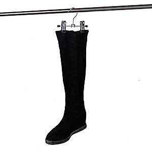 Amber Home 20 Pack 6" Metal Boots Hangers with 2 Adjustable Clips, Portable Multifunctional Hangers Space Saving for Socks Hats Towels Bags, Clips Hanger for Pet Clothes and Traveling (20 Pack)