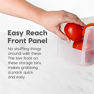 IRIS USA Inc. 11" x 6" x 5" Medium Plastic Stackable Open Front Organizer bin Caddy Basket for Refrigerator Freezer Kitchen Pantry Cabinet Workshop Garage Classroom Office Crafts Supplies 4 Pack Clear