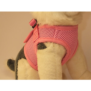 Snazzi Pet Soft Mesh Comfy Step in Dog Vest Harness Tiny XS Small Med Dogs 2-16 lbs Teacup Mini Toy Puppy (Baby Pink, SM 12.5"-13.5" 5-6.5 lbs)