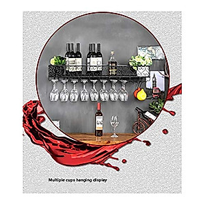 Wall-Mounted Wine Rack, Hanging Restaurant Iron Frame, European Wine Glass Rack, Hanging Goblet Rack, Creative Wine Glass Rack Floor (Color : Brown, Size : 30 * 25cm)