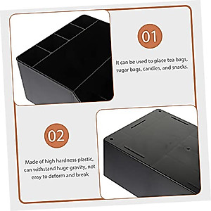 Yardwe Classification Storage Box Desk Valet Tray compaertment Condiment Accessory Tray Sugar Bag Container Acrylic Tea Bag Holder Condiment Organizer Jewelry Coffee Locker Plastic