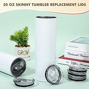 Nuogo 50 Pcs 20 oz Skinny Tumbler Replacement Lids Plastic Splash Resistant Lid Cover Clear Spill Proof Cup Leak Sliding with Silicone Gasket for 2.76 Inches Mouth Cooler Cups
