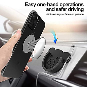 TOPGO Socket Car Mount for Phone Holder Cute Bear Style Silicone Grip Stand with Phone line Clasp for Collapsible Socket User Used on Dashboard, Home, Office, Kitchen, Desk, Wall (Color) 6 Pack