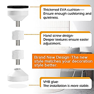 cosbur 4PCS Headboard Stabilizers, Headboard Stoppers for Wall, Bed Stoppers, Adjustable Threaded Bed Frame Anti-Shake Tools for Wall Beds, Cabinets, Sofas, Adjustable from 1.8"-3.15" (White)