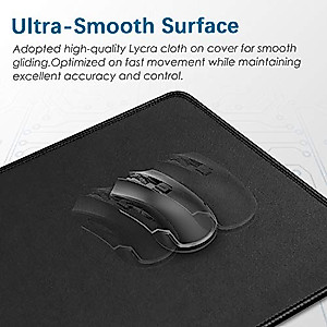 3 Pack Mouse Pad Black with Stitched Edge 11×8.5×0.12 inches Premium-Textured Non-Slip Rubber Base Mouse Mat Mousepad for Office & Home, Black (3 Pack)