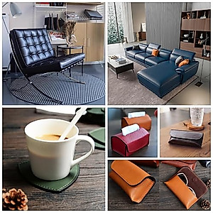 Caxilee Vinyl Faux Leather Upholstery Fabric,Marine Vinyl Faux Leather Sheets,Durable,Replacement Renovate for Upholstery Muscle Car,Furniture, Sofa.(Navy, Cut by The Yard)