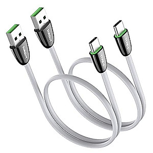 SUNGUY USB C Cable 2Pack [2FT/0.6m] 18W Short USB 2.0 Type C Charger Cord QC 3.0 for Samsung S22 S21 S20 S10, A10e A20 A50, LG V50 V40, Pixel