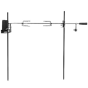 onlyfire Barbecue Rotating Cordless Dual Post Open Fire Spit Rotisserie Grill System with 38 Inch Spit Rod