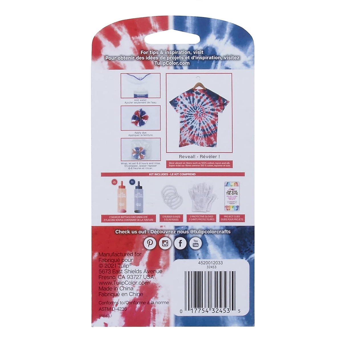 Tulip One Step Tie Dye Kit: Mini Patriotic Kit in Red and Blue (32453)