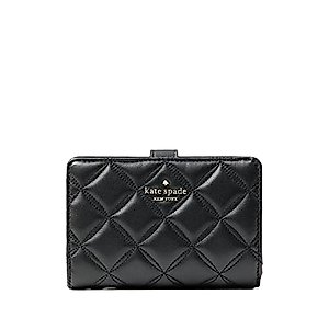 Kate Spade New York Natalia Medium Bifold Leather, Wallet Lightweight, Black