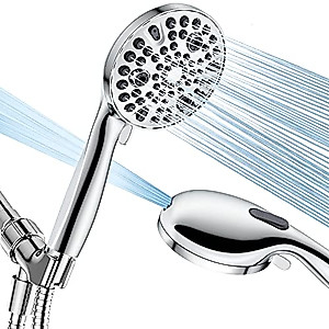 Rysdin High Pressure Shower Head, 10 Modes handheld Shower Head, Power Wash to Clean Tub, Tile&Pets, 4.7" Rain ShowerHead with Extra Long 71 Inches Stainless Steel Hose, Adjustable Bracket
