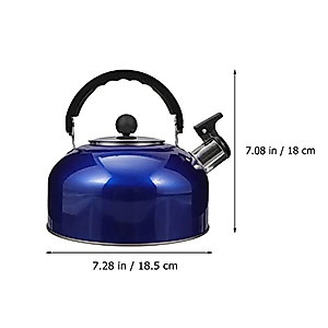 Lurrose Tea Kettle Stovetop Classic Teapot Stainless Steel Teakettle Whistling Teapot with Cool Grip Handle for Stovetop 2QT
