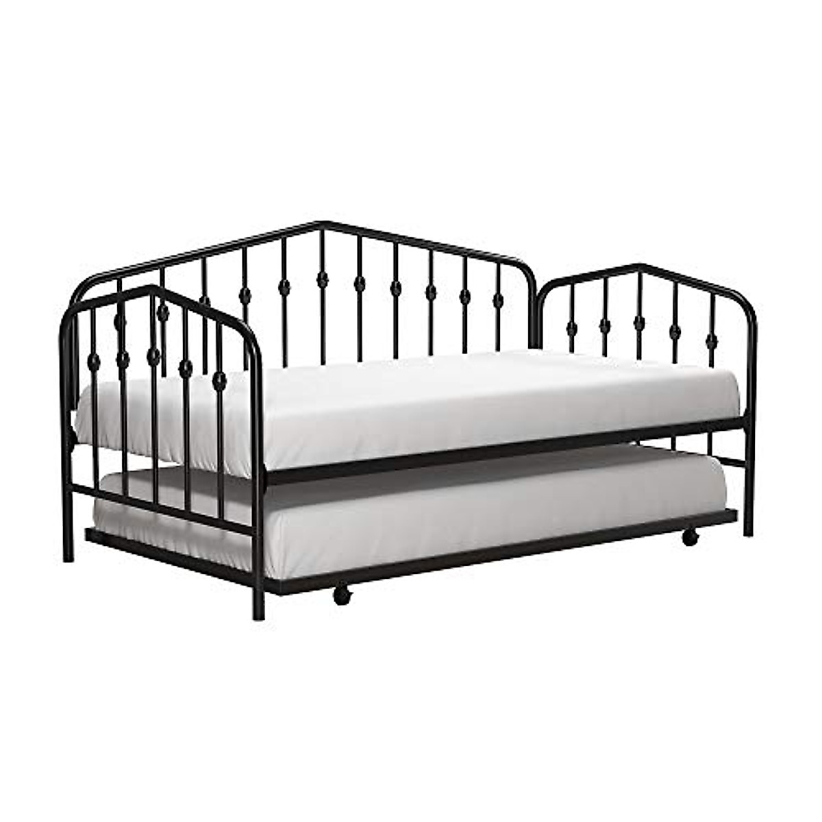 Novogratz Bushwick Metal Daybed & Trundle, Twin Size Frame, Black