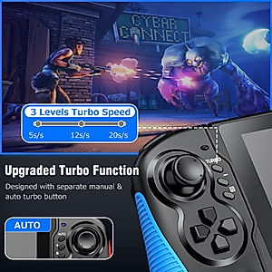 Switch Controller for Switch/Switch OLED, Rechargeable Plug-in Switch Controller, One Piece Ergonomic Grip Switch Controller for Handheld Mode with Turbo,Dual Vibration,6-Axis Motion Control,Red-Blue