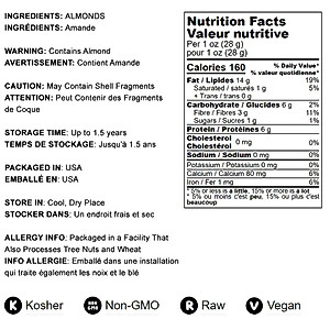 Food to Live California Unblanched Almond Flour, 5 Pounds – Natural Meal, Finely Milled with Skin On, Raw Kosher Vegan Keto Paleo, Low Carb & Sodium, Good Source of Fiber and Protein