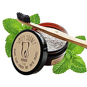 Organic Vegan Fluoride Free Remineralizing Tooth Powder Peppermint Formula Value Size UP to 6 Month Supply I Natural WHITENING I Stronger Teeth