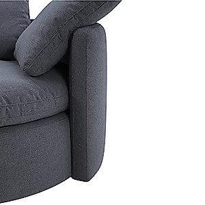 Amazon Brand – Stone & Beam Alende Deep Swivel Living Room Accent Chair, 46''W, Graphite Grey