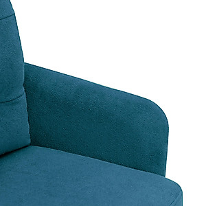 TXIWVER Velvet Home Office Desk Chair, Modern Adjustable Swivel Task Chair with Gold Base, Comfy Lumbar Support Computer Desk Chairs with Wheels, Bedroom Cute Vanity Chair for Women, Girls, Blue