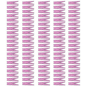 Mini Pink Clothespins | 100 Pack 1.25" Inch Clothes Pins Plastic Baby Shower Favors | Party Game Scatter Decorations | DIY Baby Girl Gender Reveal Parties | by Anapoliz