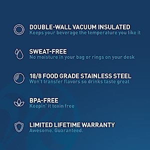 Takeya Actives Kids Insulated Stainless Steel Kids Water Bottle with Straw Lid, 14 oz, Atlantic Blue