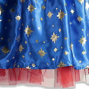 Marvel Avengers Captain Marvel Little Girls Tulle Cosplay Dress and Headband Red 7-8