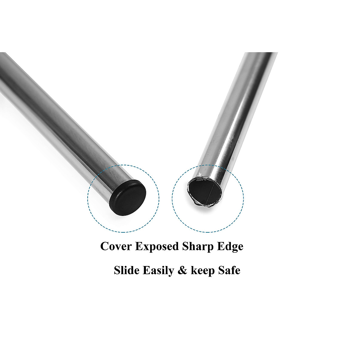 Plastic Plugs Furnigear Tubing End Caps Chair End Caps 1” Outside Bottom Round Tubing Caps Round Furniture Sliders Glides Black (40pack)