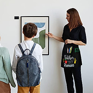 Berlune 6 Pieces Half Apron for Teachers with 3 Pockets Teacher Apron 3 Pocket Waist Apron Teacher Appreciation Gift Ideas