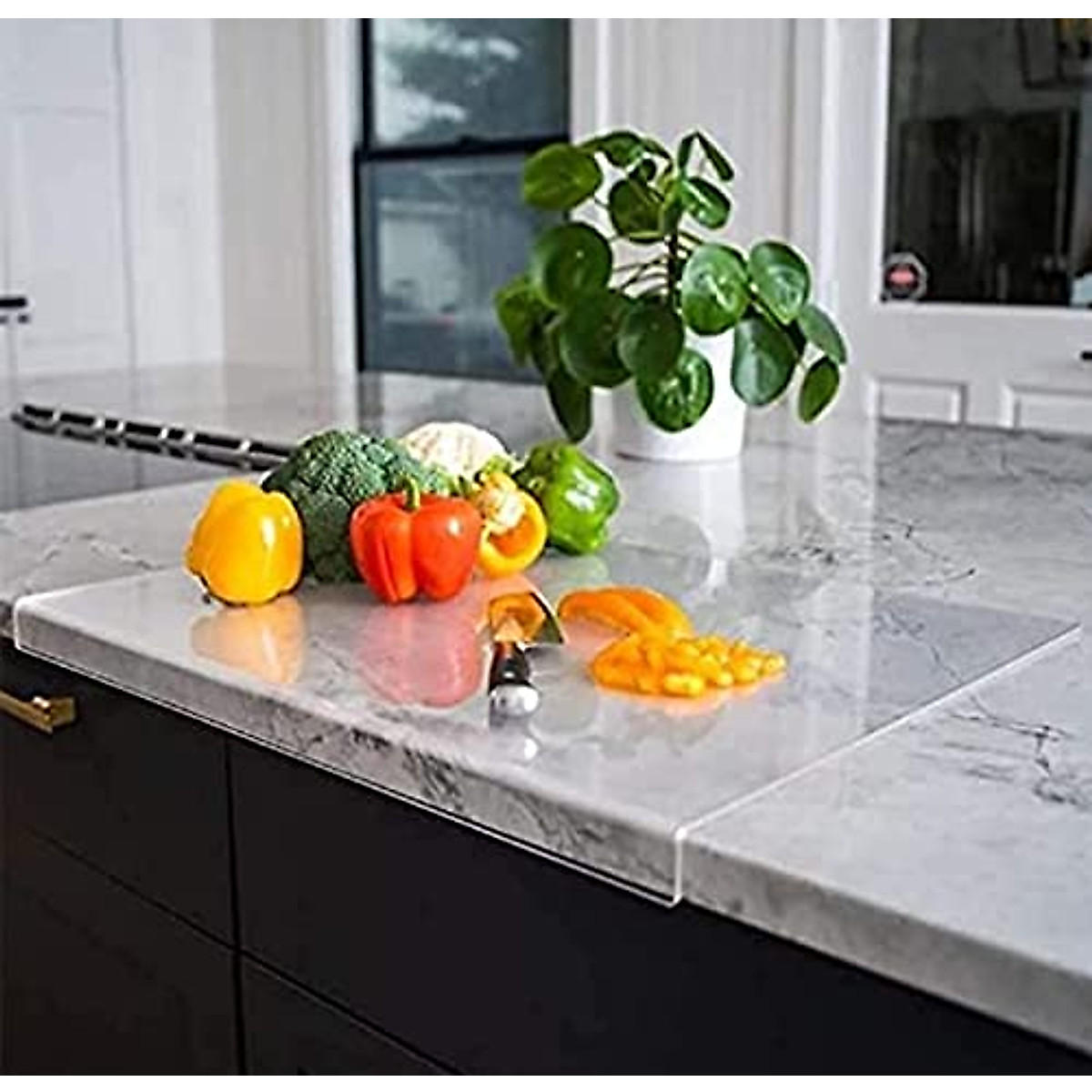 Acrylic Cutting Boards for Kitchen Counter, Acrylic Anti-Slip Transparent Cutting Board with Lip for Counter Countertop Protector Home Restaurant