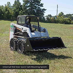Titan Attachments 84" HD Skid Steer Dirt Bucket with Bolt-On Teeth, Rated 3,200 LB, Universal Quick Tach