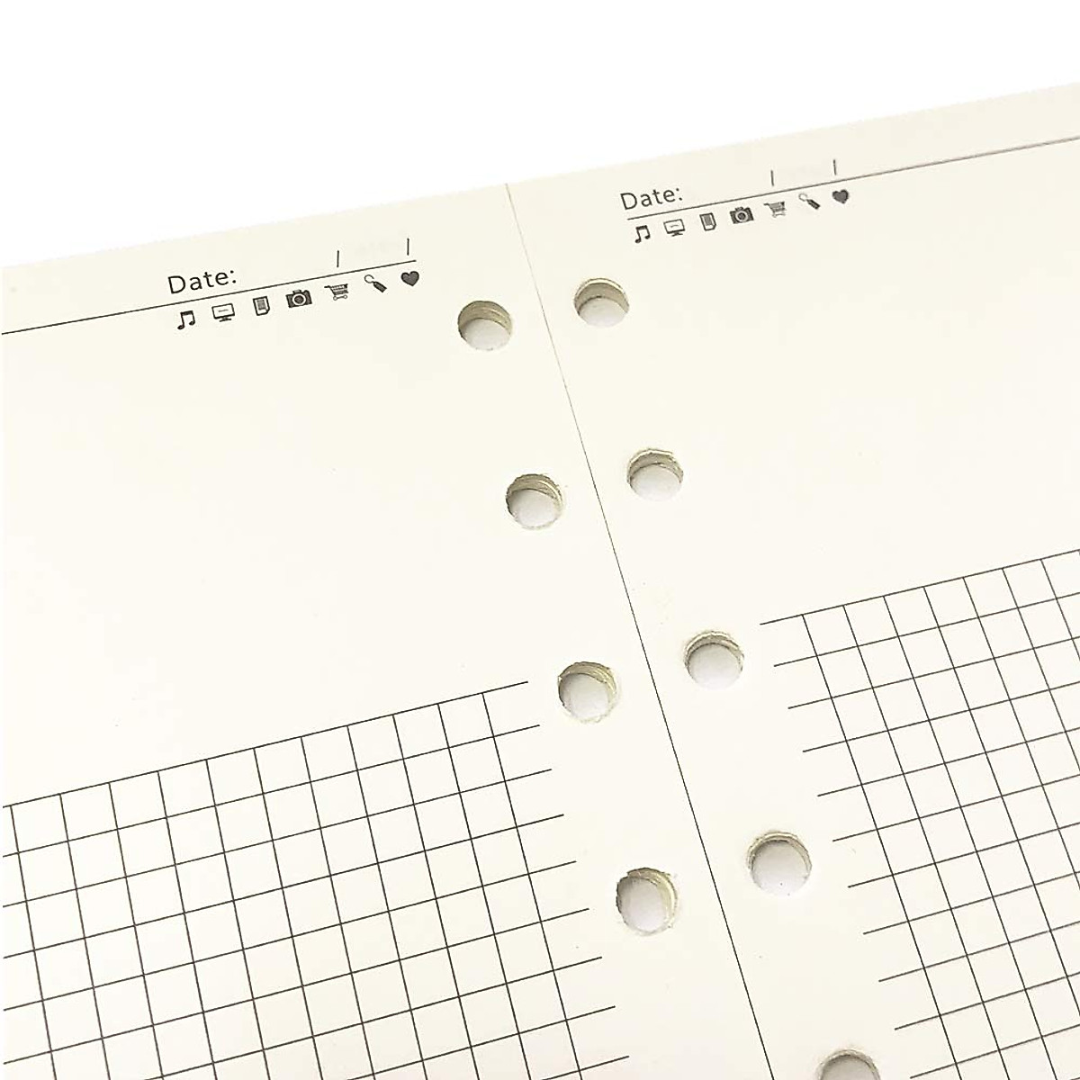 A7 Planner Refill, A7 Agenda Refill Diary Note Daily Plan Paper for Filofax,6 Hole/100gsm Paper Removable Planner Inserts 6 Rings, 4.84 x 3.23'', Harphia