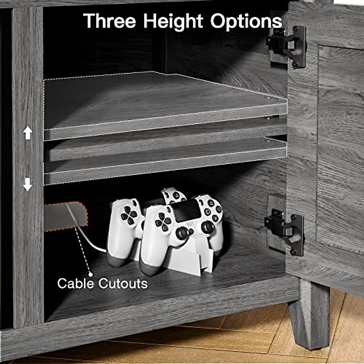 Pipishell Fireplace TV Stand with 18″ Fireplace for up to 70 inch TVs, Electric Fireplace TV Stand with Storage Cabinet&Adjustable Shelves, Fireplace Entertainment Center Holds up to 200 lbs, PIWFS02G