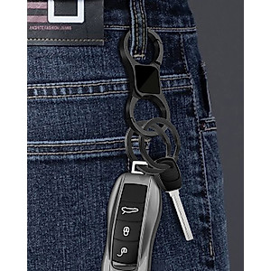 Idakekiy Key Chain Quick Release Spring with 4 Key Rings Heavy Duty Car Keychain Organizer for Men and Women