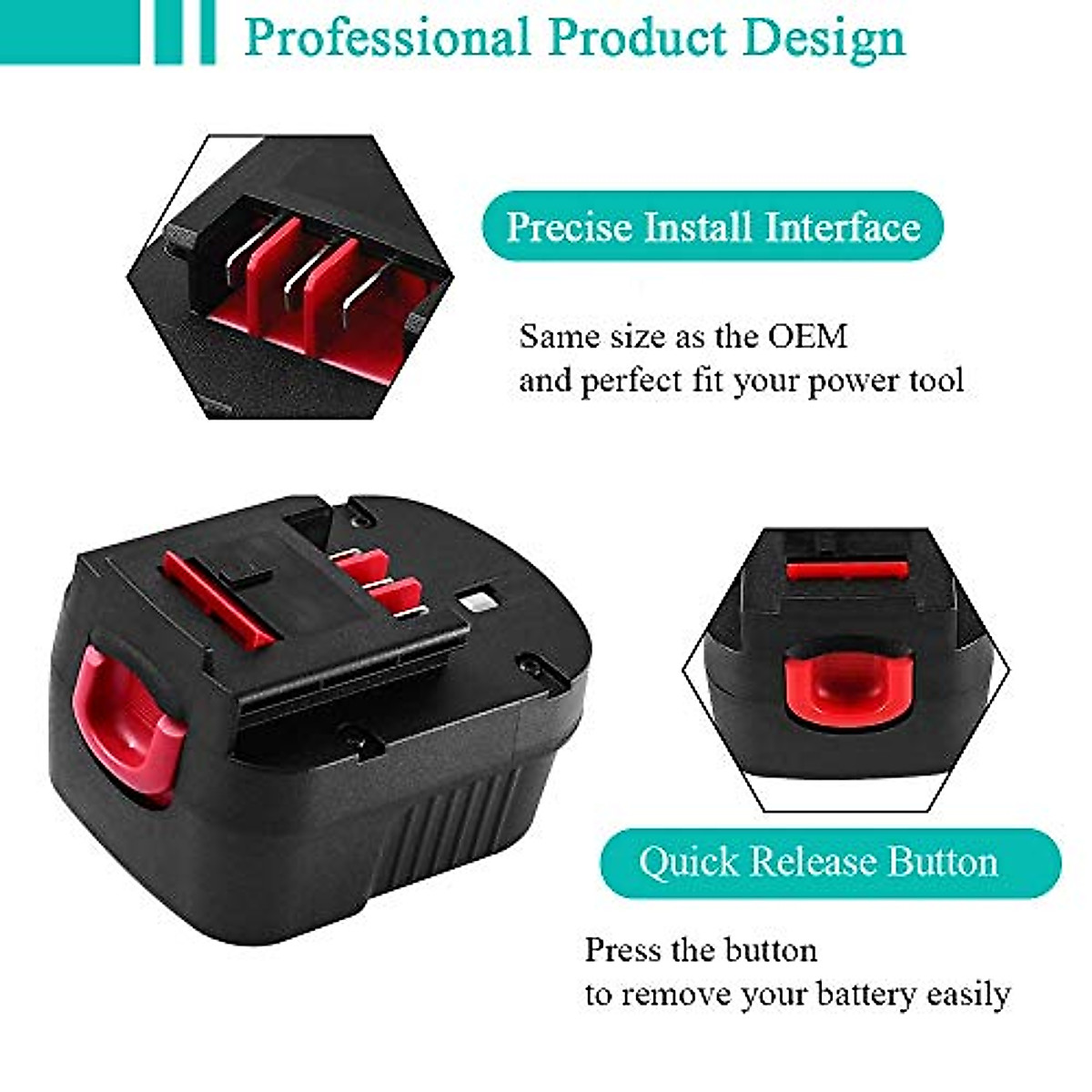 3.6Ah HPB14 Replacement Battery Compatible with Black and Decker 14.4V Battery Firestorm FSB14 FS140BX 499936-34 499936-35 A14 A144EX A1714 BD1444L HPD14K-2 Cordless Power Tool