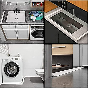 QYDKWK 59 Inch Shower Water Dam Shower Threshold Silicone Water Barrier Self-Adhesive Shower Water Stopper Splash Guard Keeping Dry and Wet Separation for Bathroom and Kitchen