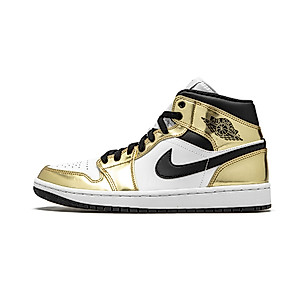Jordan Air 1 Mid Se Metallic Gold/Black-White Mens Dc1419 700 - Size 9