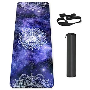 Knsbk Non Slip Yoga Mat TPE Workout Mat for Men Women, Thick Workout Mat with Carrying Strap, Fitness Mats for Exercise, Yoga, Fitness, Pilates, Floor Workouts (72" x 24" x 6mm)