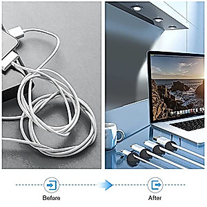 12 Pack Cable Clips, Znben Cord Organizer Holder Adhesive Cord Management Charger Wire Holder Clips for Desk, Home, Office, Car, Cubicle, Nightstand - Black