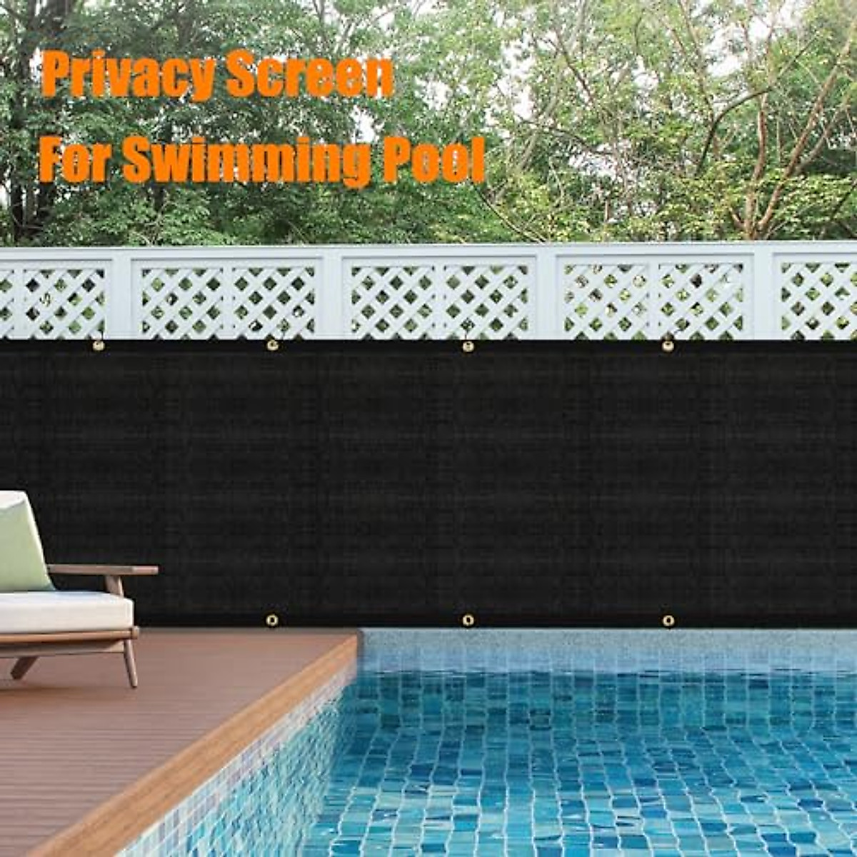 Cliselda 8ft x 50ft Privacy Fence Screen, Black Fence Covering Privacy with Grommets, Heavy Duty Fencing Mesh Shade Net Cover for Outdoor Yard Wall Garden Backyard Commercial Residential