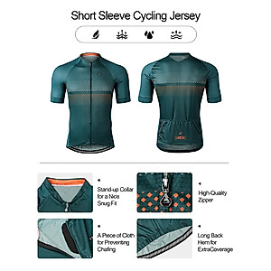 LAMEDA Cycling Jersey Men Short Sleeve Road Bike Bicycle Shirt Reflective Breathable Lightweight Green X-Large