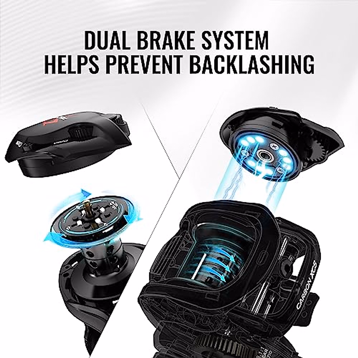 Piscifun Carbon XCS Baitcaster Reel, 5.5 oz Baitcasting Fishing Reel, 8.1:1 Gear Ratio & Dual Brake System Carbon Frame Smooth Casting Reel, Carbon Black Right Handed