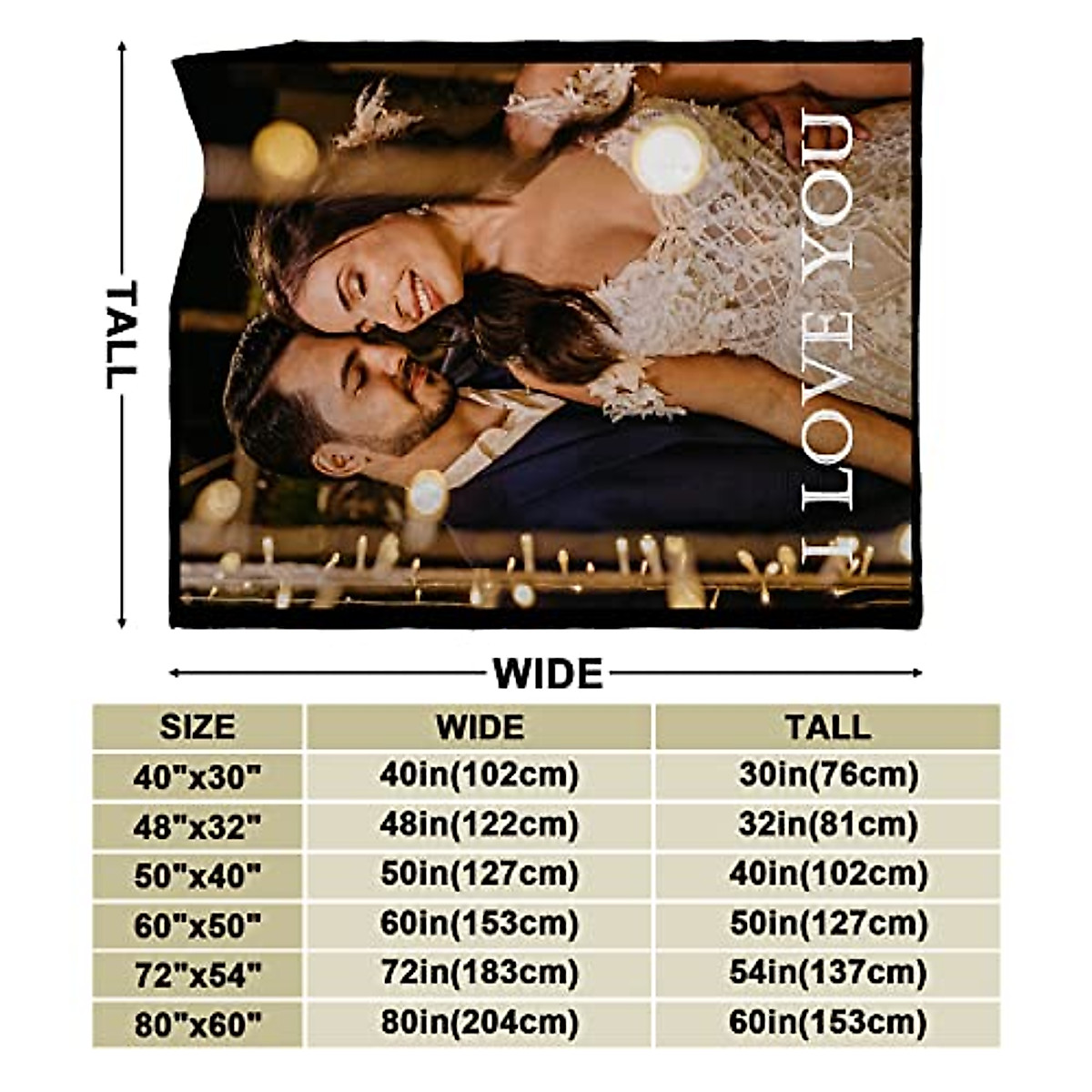 Livole Custom Blanket with Photos Customized Blanket with Pictures Blankets Personalized Baby Blanket Customized Blanket Gifts for Mother's Day, Father's Day, Christmas, Birthday (1-Photo)