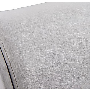 Lostcat Queen Modern Upholstered Faux Leather Platform Bed with LED Light Bed Frame,Strong Wood Slats Support,Wave Like Curve Low Profile Bed Frame for Boys/Girls/Adult Bedroom,Easy Assembly,White