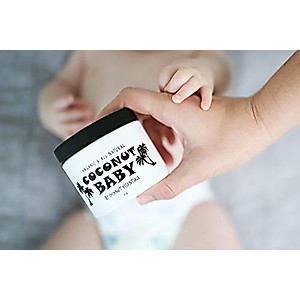 Coconut Baby Oil for Hair & Skin - Organic Moisturizer - All Natural - Massage - Sensitive Skin, Infant Scalp Thick, Dry Hair - with Sunflower & Grape Seed oils - 2 fl oz